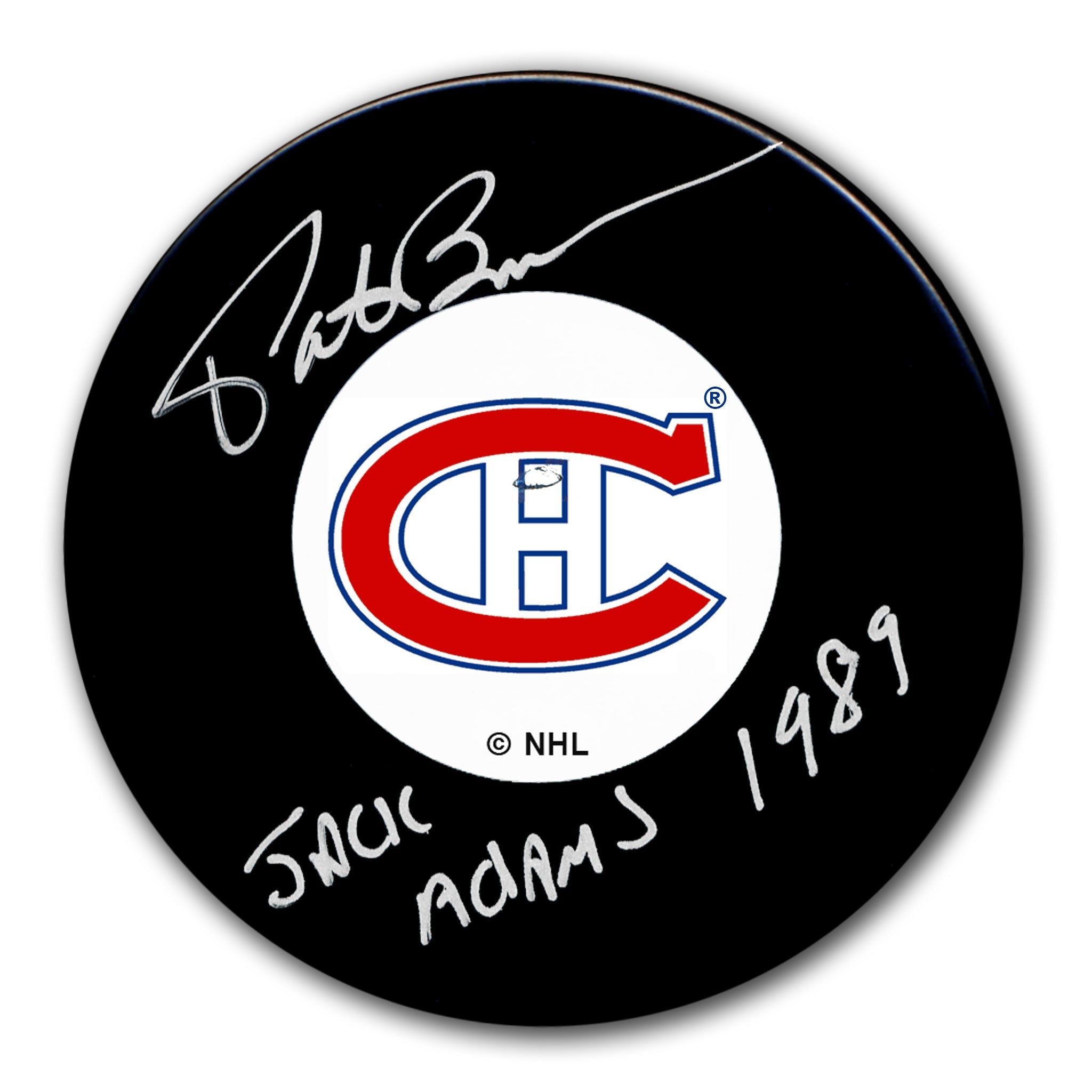 Pat Burns Montreal Canadiens 1989 Jack Adams Original 6 Autographed Puck