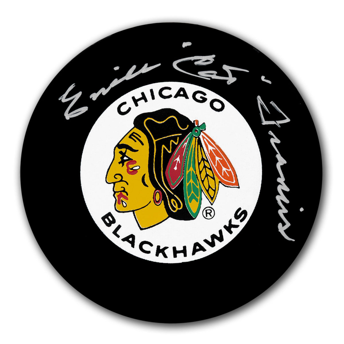 Emile Francis Chicago Blackhawks Autographed Puck