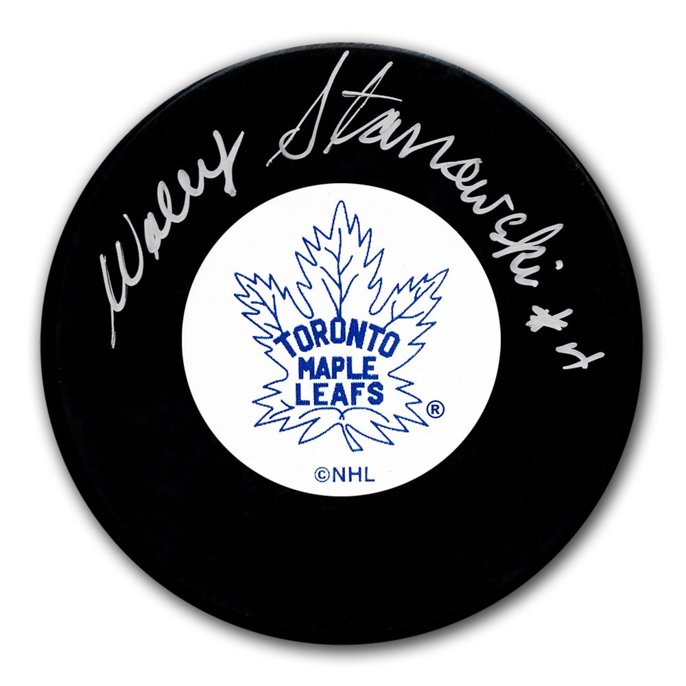 Wally Stanowski Toronto Maple Leafs Original 6 Autographed Puck