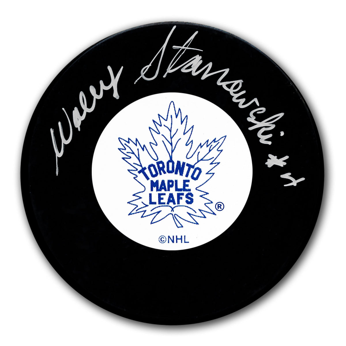 Wally Stanowski Toronto Maple Leafs Original 6 Autographed Puck
