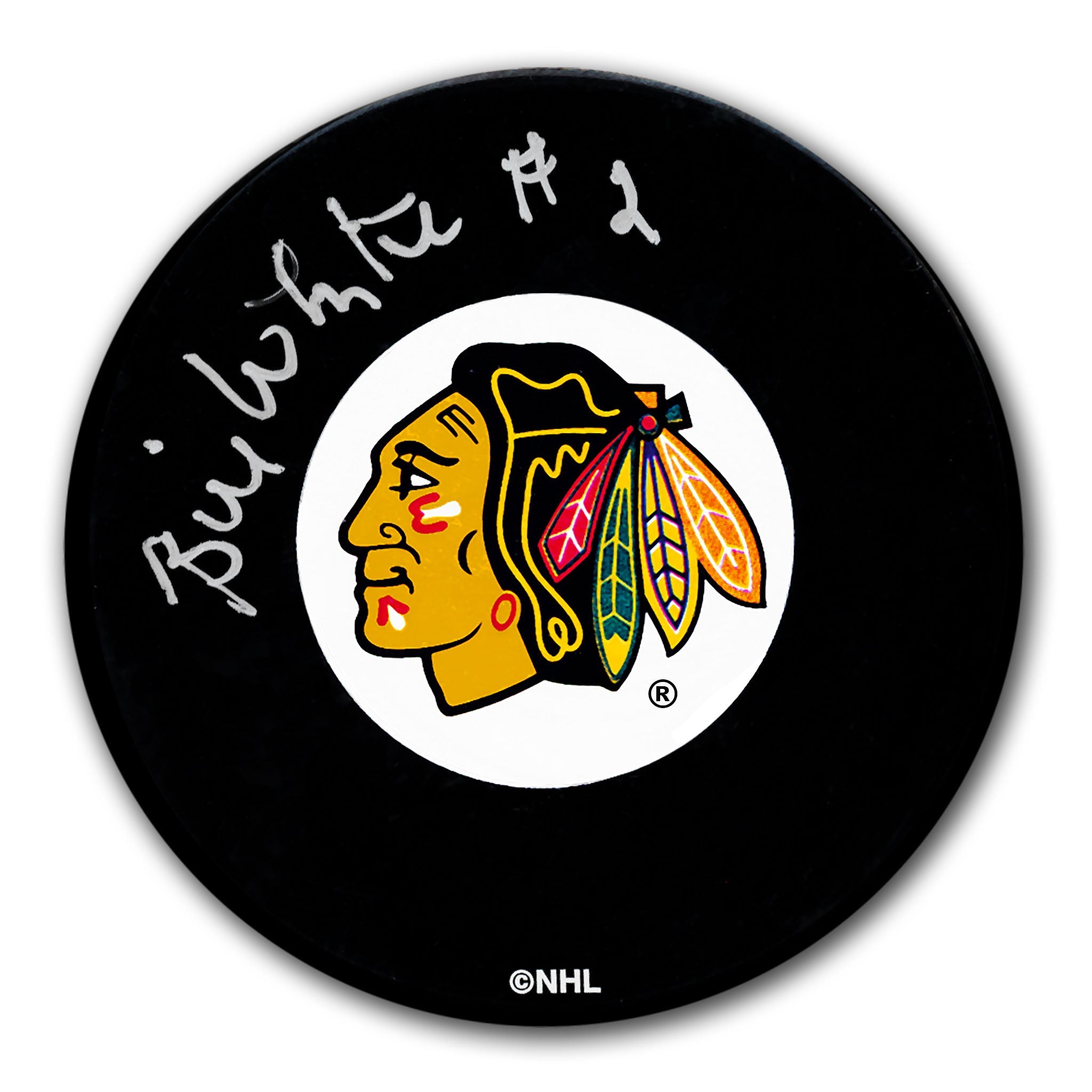 Bill White Chicago Blackhawks Autographed Puck
